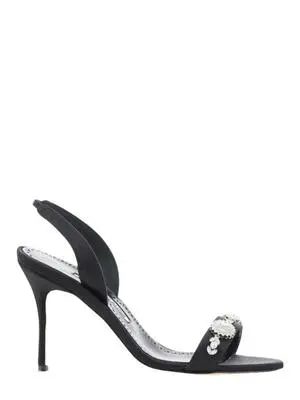 Manolo Blahnik Embellished High Heel Sandals - Black