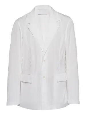 Prada Single-breasted Cotton Jacket - White