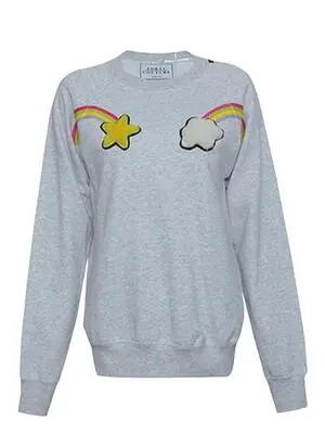 FORTE COUTURE Round-neck Printed Sweater - Gray