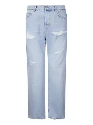 HAIKURE Haikure Straight-Leg Jeans With Logo Patch Blue