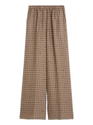 Max Mara Max Mara Wide-Leg Printed Trousers Mud