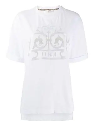 Fendi Logo Embroidered T-shirt - White