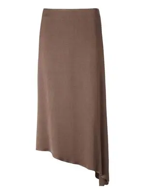 Peserico Asymmetrical Midi Skirt - Brown