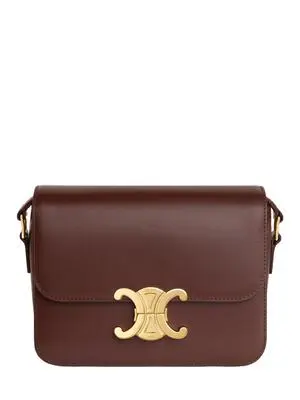 Celine Teen Triomphe Bag In Shiny Calfskin - Red