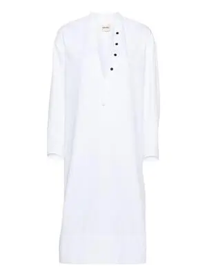 KHAITE Khaite Long-Sleeve Midi Dress