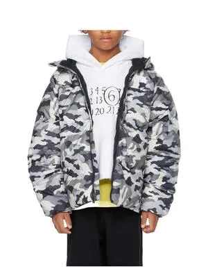 The North Face Hooded Down Jacket With Camouflage Print - Black