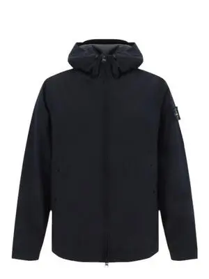 Stone Island Stone Island Zip-Up Hooded Jacket Black