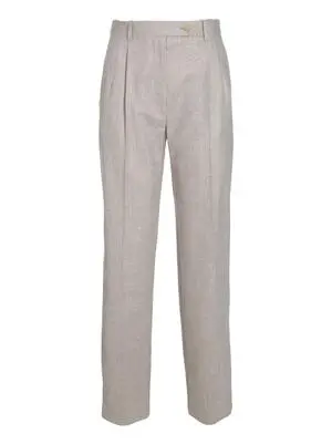 THE ROW Straight-leg Pleated Trousers - Nude