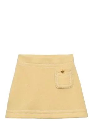 Prada Knitted Mini Skirt With Front Pocket - Cream