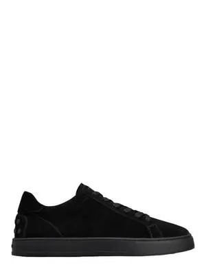TOD'S Logo Detail Round Toe Lace-up Sneakers - Black