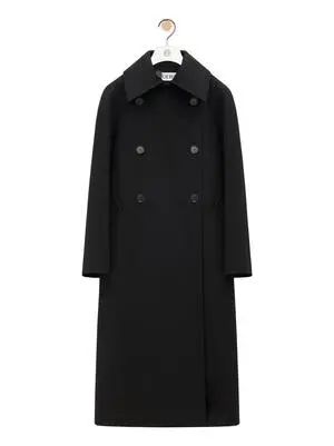 Loewe Loewe Double-Breasted Wool And Cashmere Coat Black