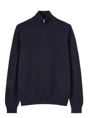 Loro Piana Loro Piana High-Neck Knitted Jumper With Zip Detail Black