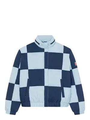 Kenzo Check Quilted Down Jacket - Blue