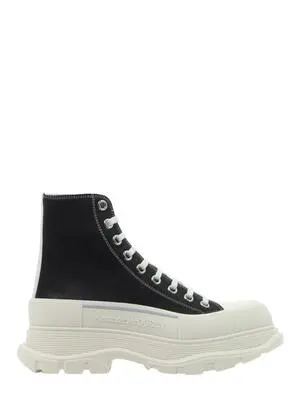 Alexander McQueen Treadslick Lace-up High Top Boots - White