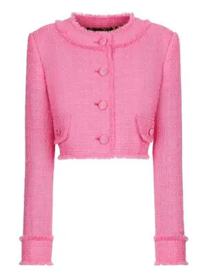 Dolce & Gabbana Cropped Tweed Jacket - Pink