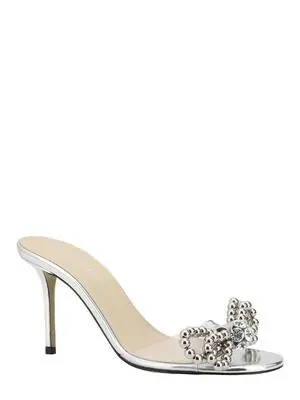 MACHMACH Mach & Mach Embellished Bow Mules - Nude