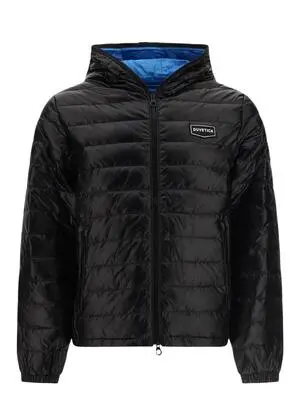 Duvetica Logo Patch Hooded Down Jacket - Black