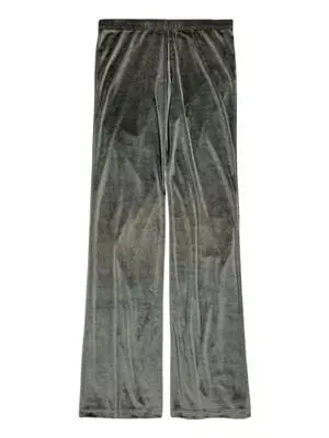 Balenciaga Khaki Velvet Wide Leg Sweatpants - Black