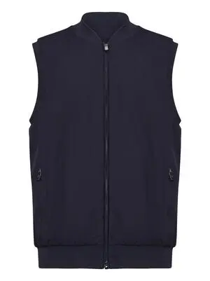 Fedeli Sleeveless Zip-up Vest - Blue