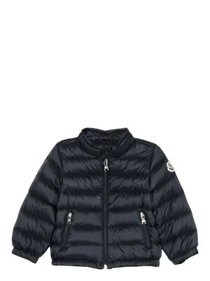 Moncler Long-sleeved Quilted Down Jacket With Stand Collar - Midnight Blue