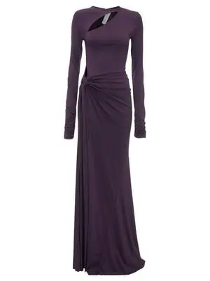 Victoria Beckham Cutout Tie-front Maxi Dress - Brown