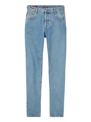 Gucci Straight-leg Jeans With Webbing Detail - Blue