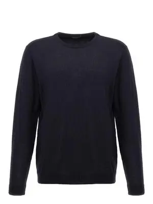 ROBERTO COLLINA Merino Wool Crew Neck Knitwear - Navy