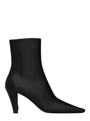 Saint Laurent Jill Square Pointed-toe Ankle Boots - Black