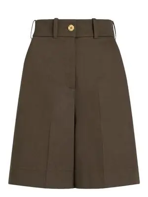 PATOU Gabardine Bermuda Shorts - Java Brown