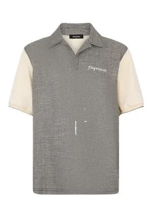 Dsquared2 Checked Panel Polo Shirt - Gray