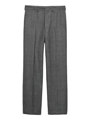 Prada Wide-leg Wool Trousers - Limestone Ash