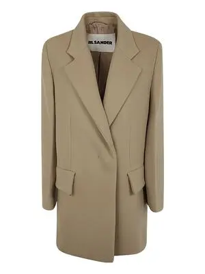 JIL SANDER Double Breasted Tailored Coat - Brown