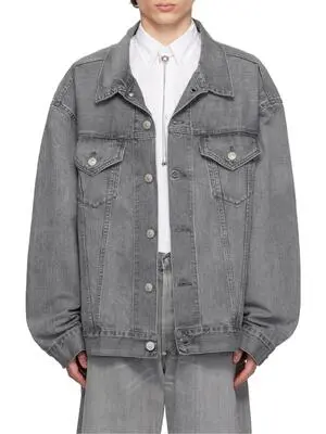 Junya Watanabe Lapel Long Sleeve Denim Jacket - Gray