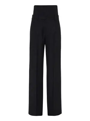Brunello Cucinelli High-rise Wide-leg Trousers - Black