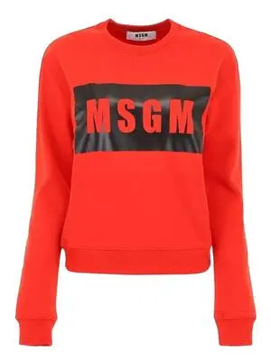 MSGM Logo Detail Sweatshirt - Red