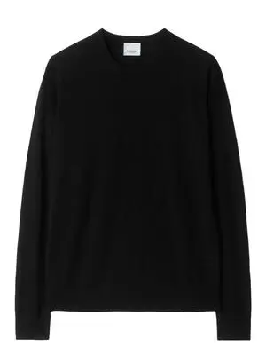 Burberry Wool Sweater With Ribbed Detailing - Black