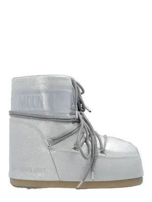 Moon Boot Icon Low Glitter Lace-up Boots - Silver