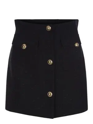 ALESSANDRA RICH Alessandra Rich Bouclé A-Line Mini Skirt