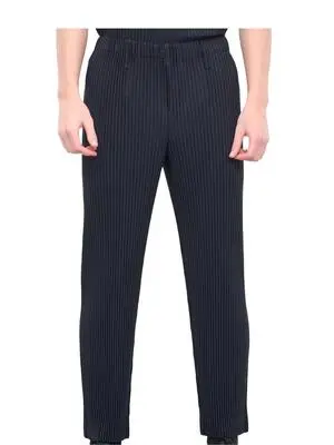 Issey Miyake Homme Plissé Pleated Mid-rise Trousers - Black