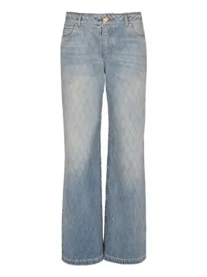 Balmain Logo Patch Straight-leg Jeans - Blue