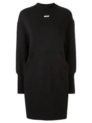 MSGM Round Neck Dress - Black