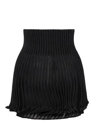 Alaïa Knitted Pleated Skirt - Black