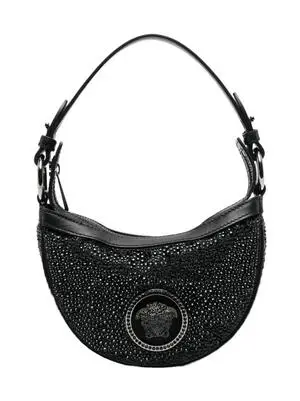 Versace Medusa Motif Embellished Tote Bag - Black