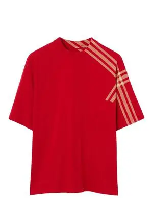 Burberry Check-pattern Cotton T-shirt - Red