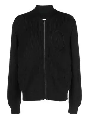 MAISON MARGIELA Distressed Zipped Knitted Cardigan - Black