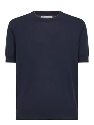 Brunello Cucinelli Ribbed Short-sleeved Jumper - Black