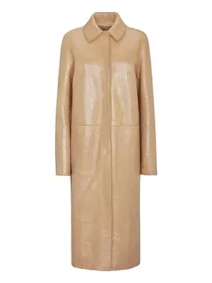 Fendi Long Collared Coat - Light Brown