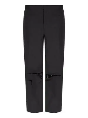 Givenchy Wool Trousers With Distressed Knee Detail - Black