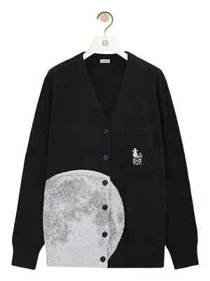 Loewe Wool Cardigan With V-neck - Black