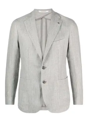 Tagliatore Notched-lapels Single-breasted Blazer - Gray